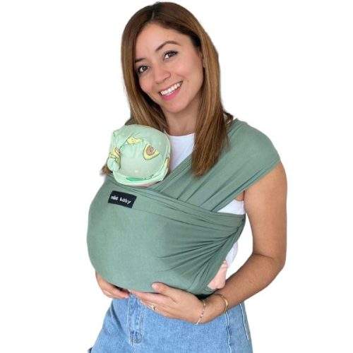 Fular Elástico Ergonómico para bebés Recién Nacidos hasta 8 kilos Verde ...