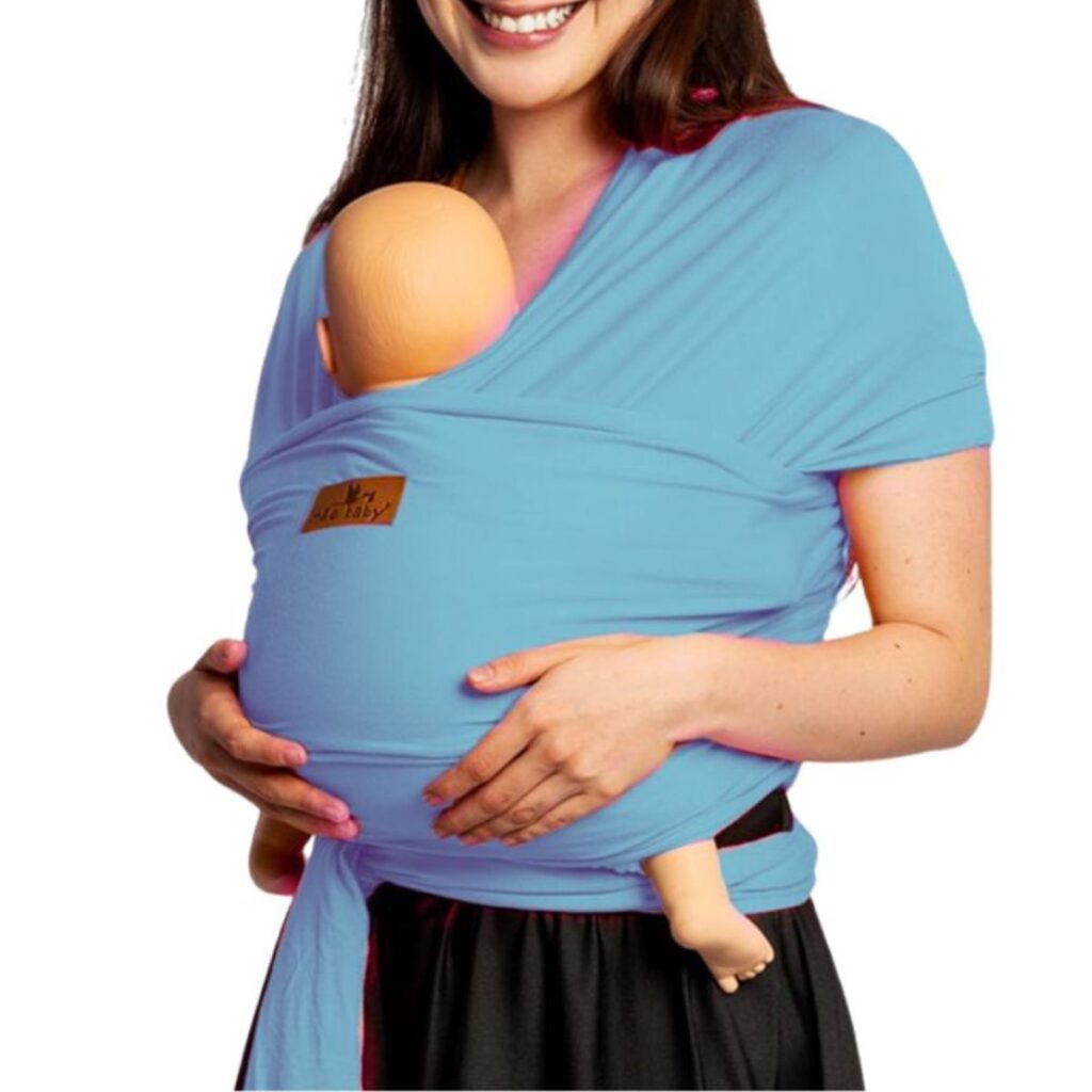 Fular Ergonómico Elástico Algodón Ligero Soporta Hasta 10 Kg Azul Baby ...